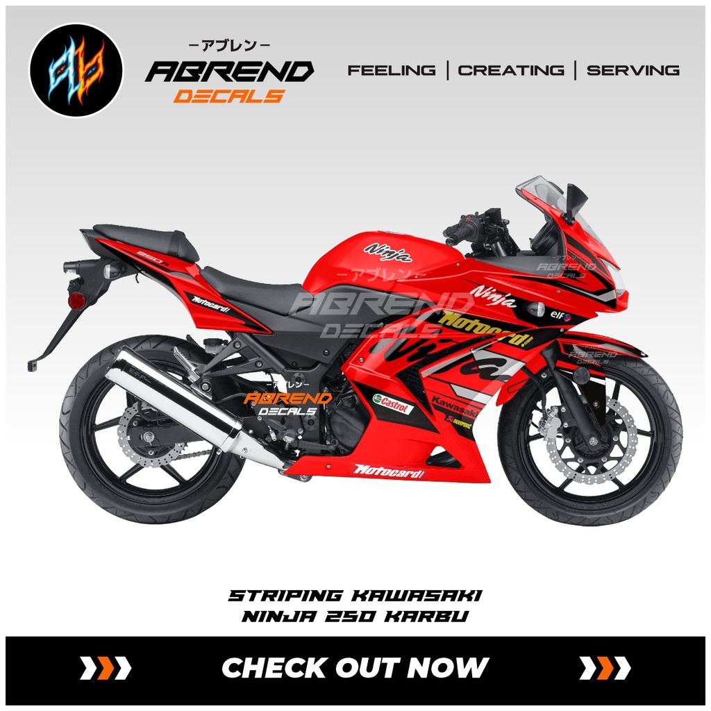 Jual Sticker Striping Kawasaki Ninja 250 Karbu Motocard Stiker List ...