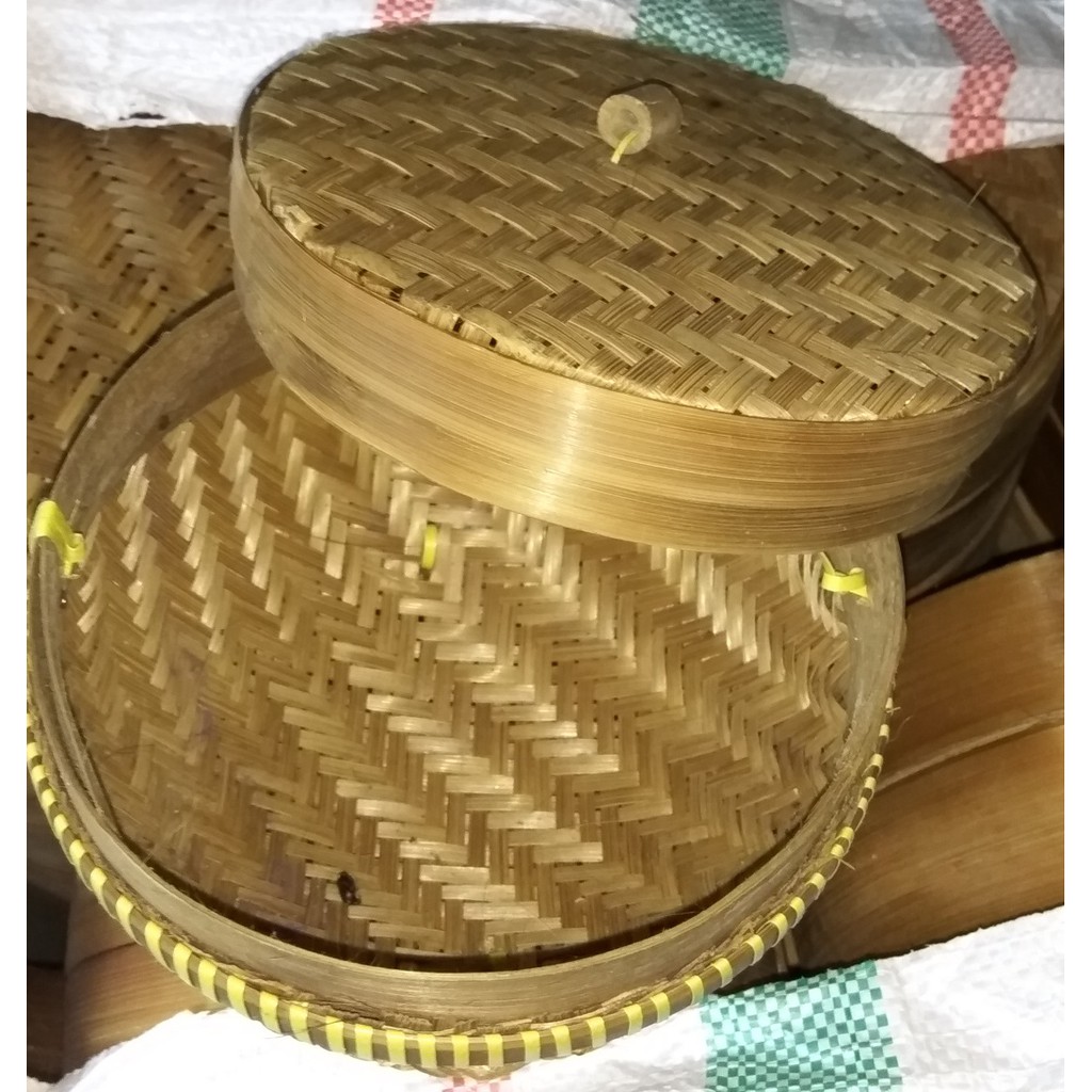 Jual BAKUL NASI BAMBU CETING WAKUL TUTUP 23CM | Shopee Indonesia