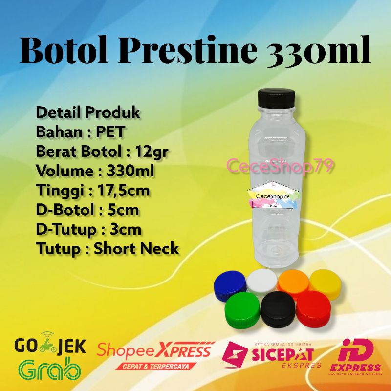 Jual GRAB/GOJEK ONLY !!! BOTOL PRESTINE 330ML~ BOTOL PLASTIK 330ML~BOTOL 330ML (SHORT NECK ...