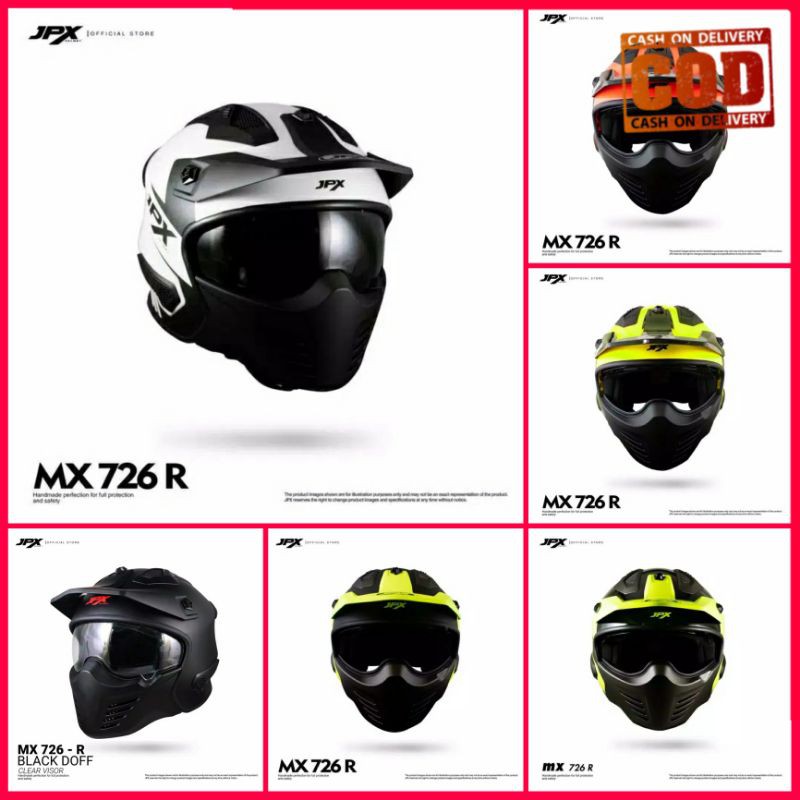 Jual Helm JPX Full Face MX-726R ( Retro / Modular / Fullface / Klasik ) | Shopee Indonesia