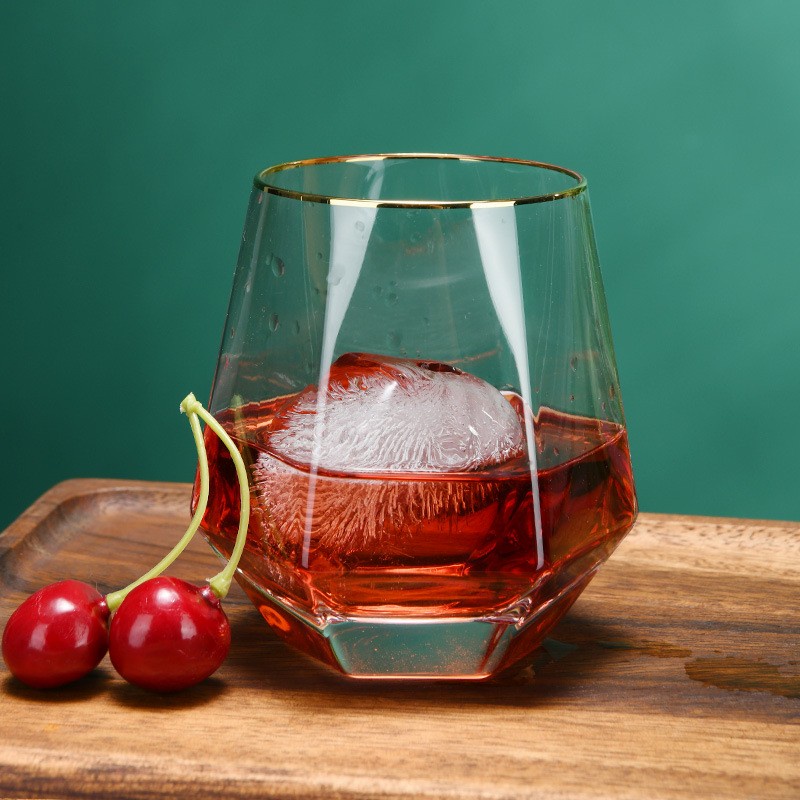 Jual Gelas Hexagonal Lis Emas /Gelas Kaca / Gelas Minum / Gelas Mojito ...