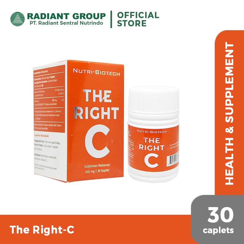 Jual NUTRI BIOTECH THE RIGHT C VITAMIN VIT C 300MG 300 MG IMUNITAS ...