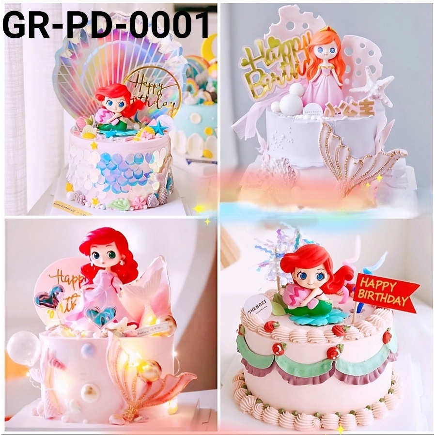 Jual GR-PD-0001 Cake topper hiasan kue putri ikan duyung mermaid kerang yamama baking | Shopee ...