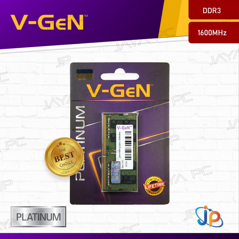 Jual Memory RAM V-Gen Platinum Sodimm 8GB DDR3 PC12800 1600Mhz | Shopee ...