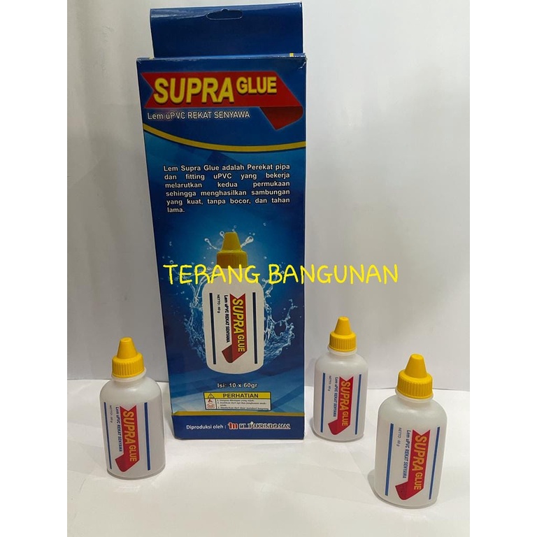 Jual LEM uPVC REKAT SENYAWA SUPRA GLUE/LEM PIPA uPVC | Shopee Indonesia