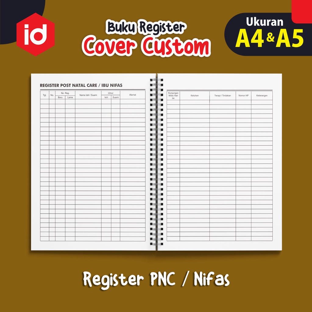 Jual BUKU REGISTER KEBIDANAN UKURAN A5, CATATAN HARIAN BIDAN, LEMBAR ...