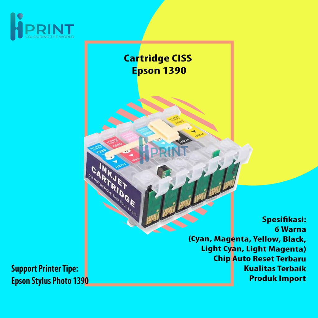 Jual Cartridge CISS Epson 1390 85 85N T0851-T0856, CISS Infus Printer ...