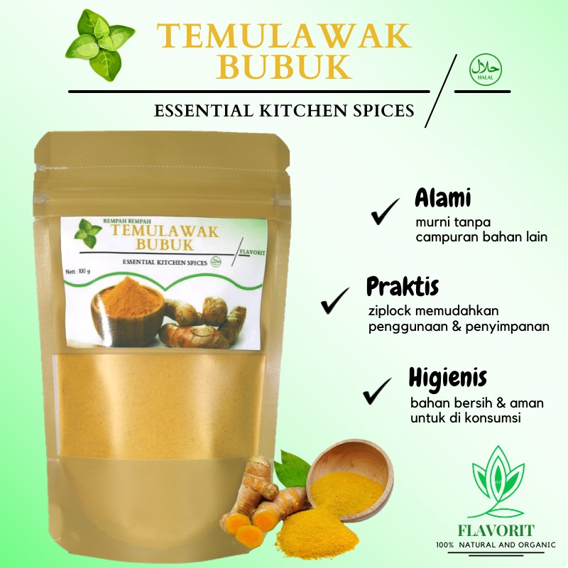 Jual Serbuk Temulawak Bubuk Original Murni Herbal Rempah Bumbu Dapur ...