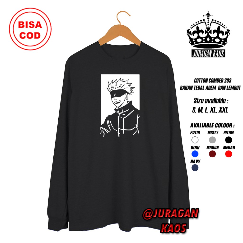Jual Kaos Gojo Satoru Smile Anime Jujutsu Kaisen Kaos Lengan Panjang ... Jual Kaos Gojo Satoru Smile Anime Jujutsu Kaisen Kaos Lengan Panjang ...