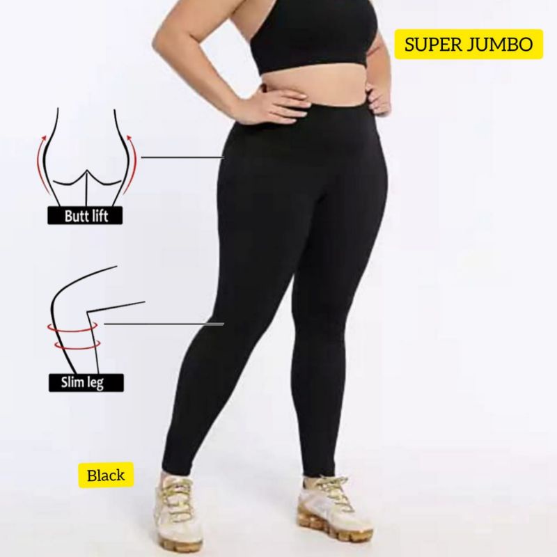 Jual Legging wanita tebal premium super jumbo polos hitam import ...