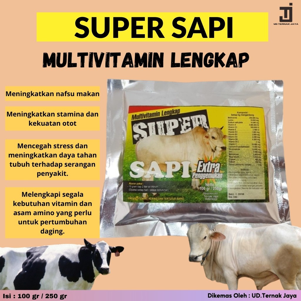 Jual Super Sapi 100 gram Multivitamin Lengkap EXTRA Penggemukan Sapi | Shopee Indonesia