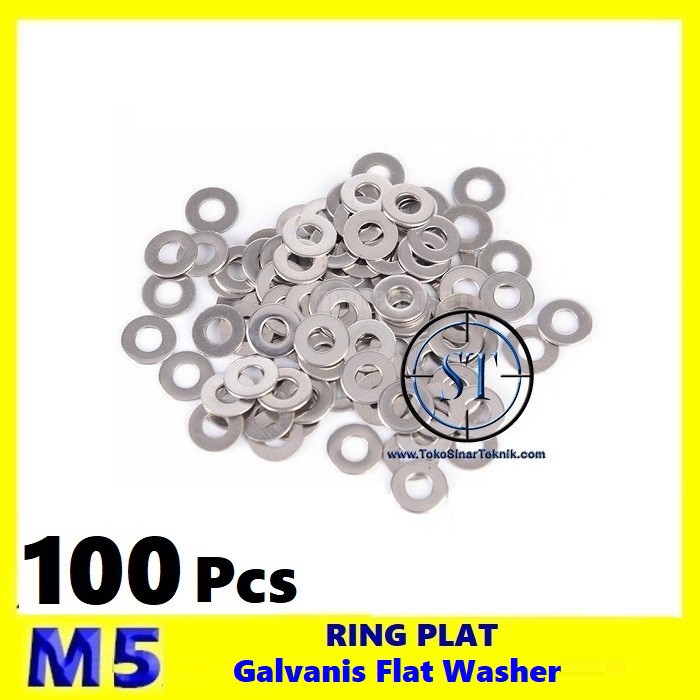 Jual Ring Plat M 5 - Ring Plat Baut M5 5mm Bolt Galvanis Flat Washer ...