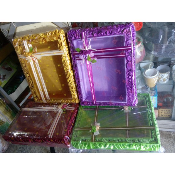 Jual Kotak Hantaran Lamaran / Box Seserahan Set 2 Tutup Mika Renda Ting ...
