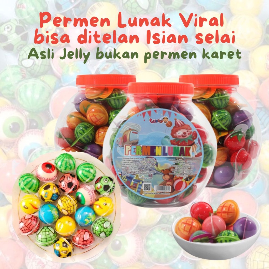Jual Permen Jelly Viral / Jelly Kenyal Selai Aneka Rasa Mata Globe Bola ...