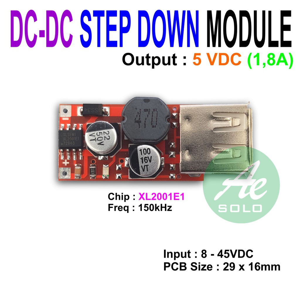 Jual DC Stepdown Step Down Buck Module Modul Charger 5V USB Female DC ...
