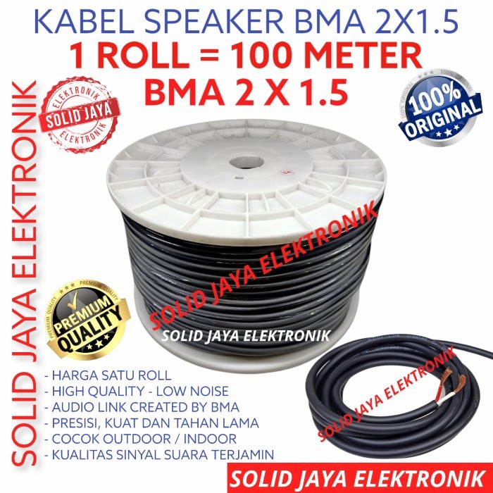 Jual KABEL SPEAKER BMA 2X1.5 MM ASLI ORIGINAL 1 ROLL ROL MURNI KABEL ...
