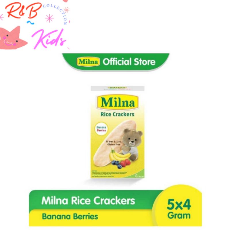 Jual Milna Rice Crackers Biskuit Bayi Banana Berries 20g 6+ ( 6 bulan ...