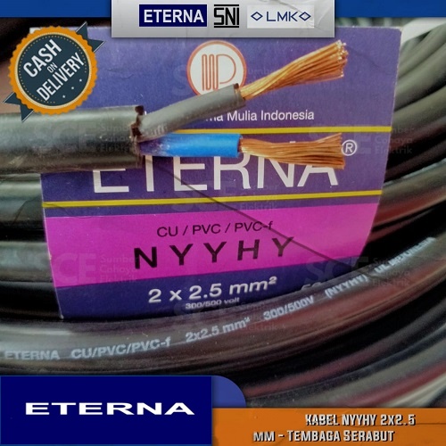 Jual Kabel ETERNA Isi 2x2,5 mm Kabel Listrik Tembaga Kuningan / Kabel ...