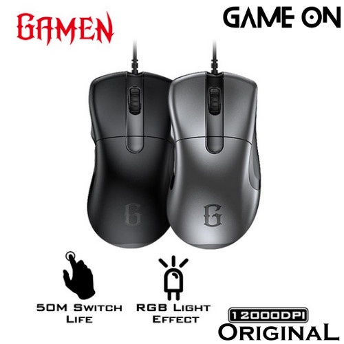 Jual GAMEN GM810 12000DPI WIRED RGB & MACRO DEFINE GAMING MOUSE BLACK ...