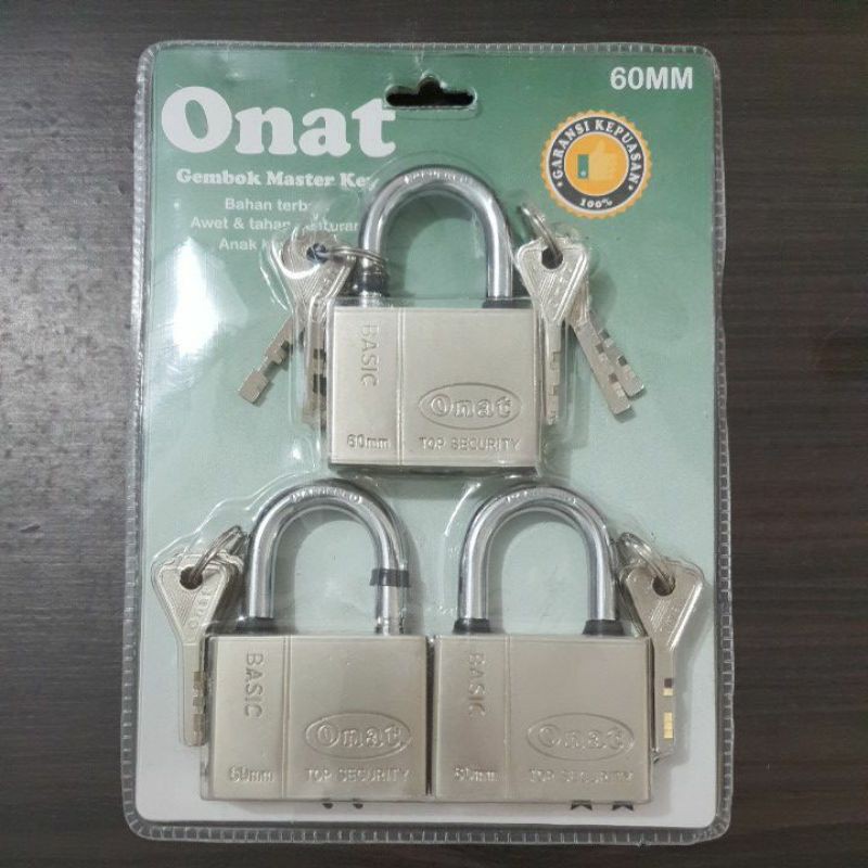 Jual Gembok MASTER KEY ONAT 60MM / GEMBOK PAGAR RUMAH | Shopee Indonesia