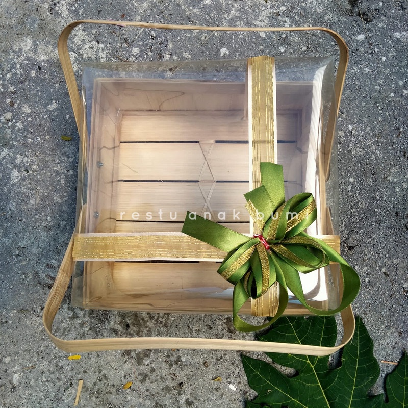 Jual kemasan hantaran Keranjang Bambu Parcel 25x25/hantaran/nikahan ...