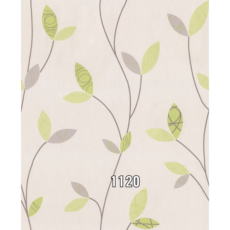 Jual WALLPAPER DINDING MOTIF DAUN SALUR HIJAU ORANGE LUX | Shopee Indonesia