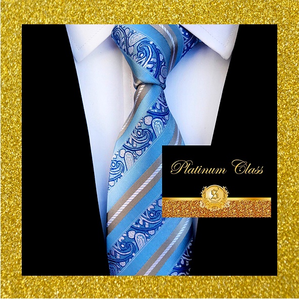 Jual Dasi salur garis biru muda kombinasi batik premium platinum class ...