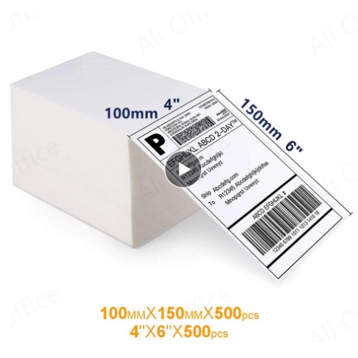 Jual Label Barcode 100X150 Kertas Sticker Thermal 100 x 150 mm (500 pcs) | Shopee Indonesia