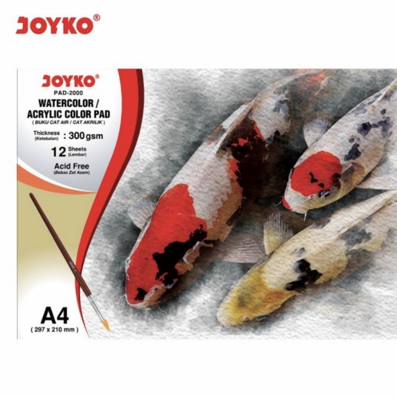 Jual Buku Watercolor Pad Joyko A4 - Buku Gambar Cat Air Aklirik 300gsm 12 lembar | Shopee Indonesia