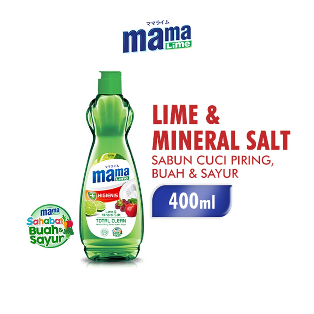 Jual Mama Lime Sabun Cuci Piring Mineral Salt Botol 400 ml | Shopee ...
