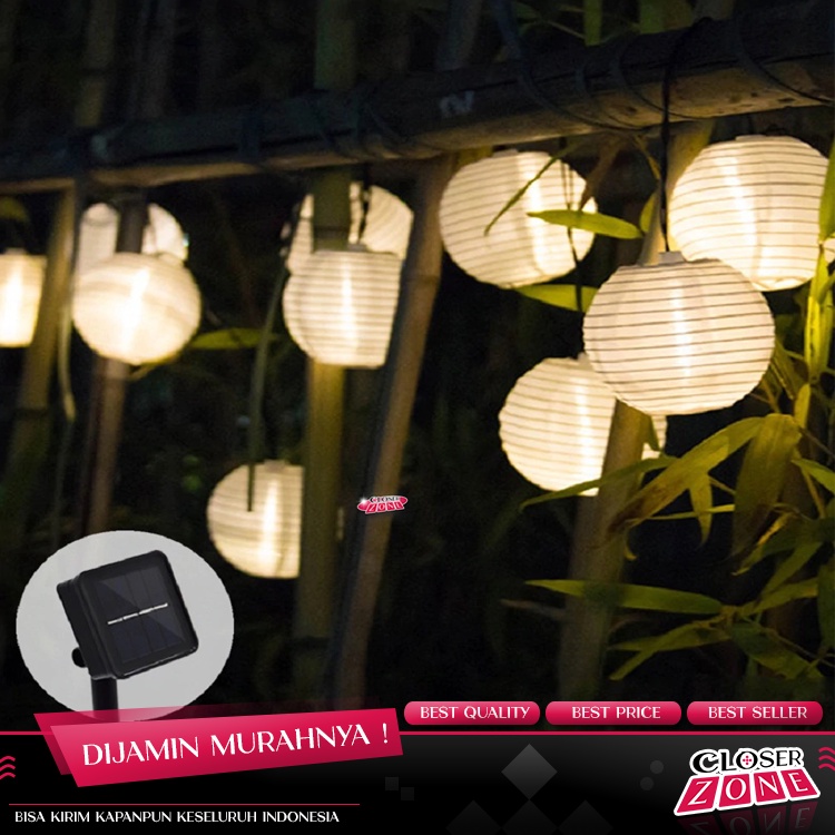 Jual Lampu Hias Dekorasi Lampion Solar Power Garden Lamp 20 LED 5 Meter ...
