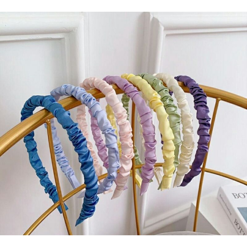 Jual E65 - Bando Korea Warna Pastel Bahan Sifon / Bando Bandana ...