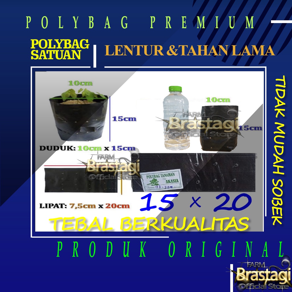 Jual Polybag Polibag Plastik ukuran 15x20 cm untuk Tanaman - Kualitas ...
