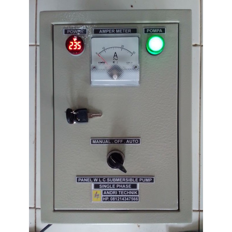 Jual panel otomatis pompa air submersible, auto manual,220volt,1sampai ...