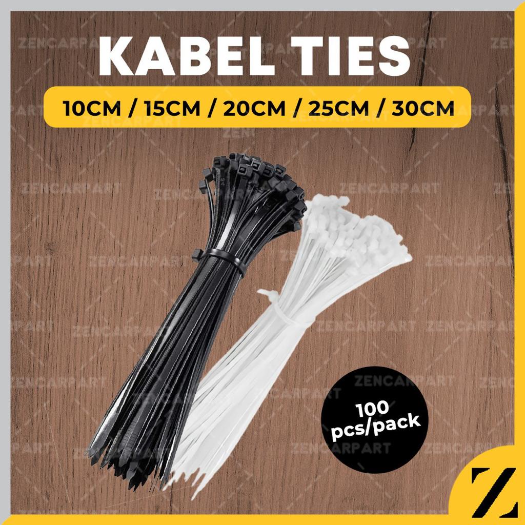 Jual Kabel Tis 10 cm 15 cm 20 cm 25 cm 30 cm 100 mm Cable Ties Tie Nylon Nilon Kecil Putih Hitam ...