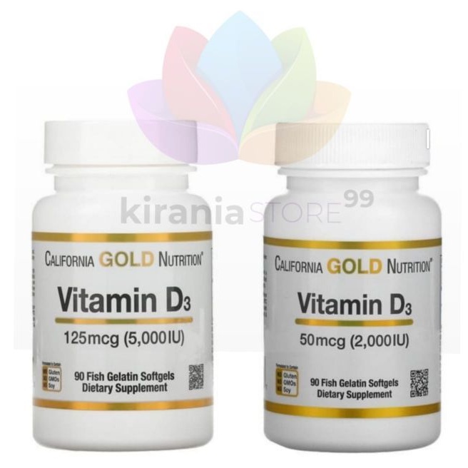 Jual california gold nutrition vitamin d3 5000 iu 90 fish gelatin ...