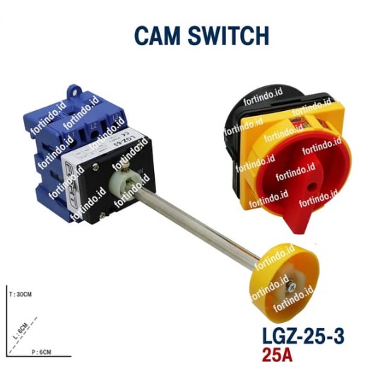 Jual LBS LGZ-25-3 3P 25A ON OFF MERK FORT Saklar Manual Putar Din-Rail | Shopee Indonesia