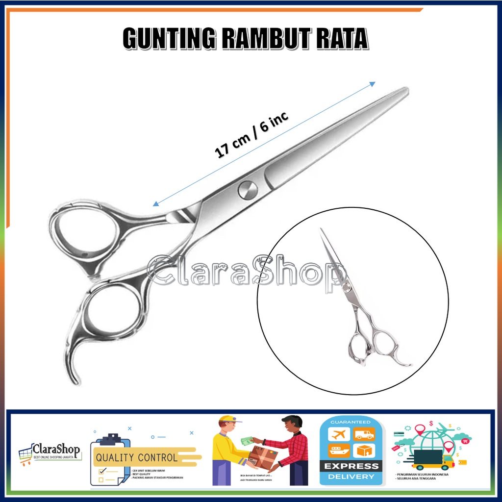 Jual Gunting Potong Rambut Rata Full Stainless Steel Gunting Rambut ...