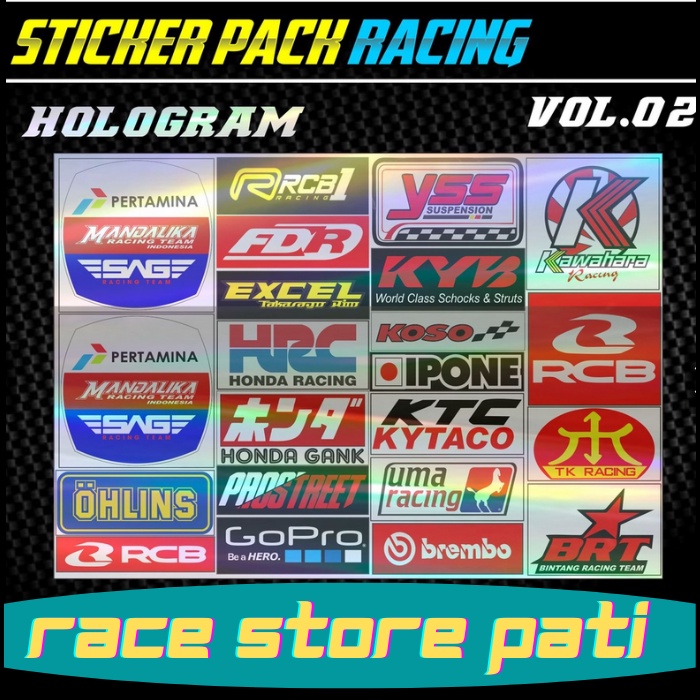 Jual Stiker Pack Racing Stiker motor Sticker Sponsor Balap isi banyak ...