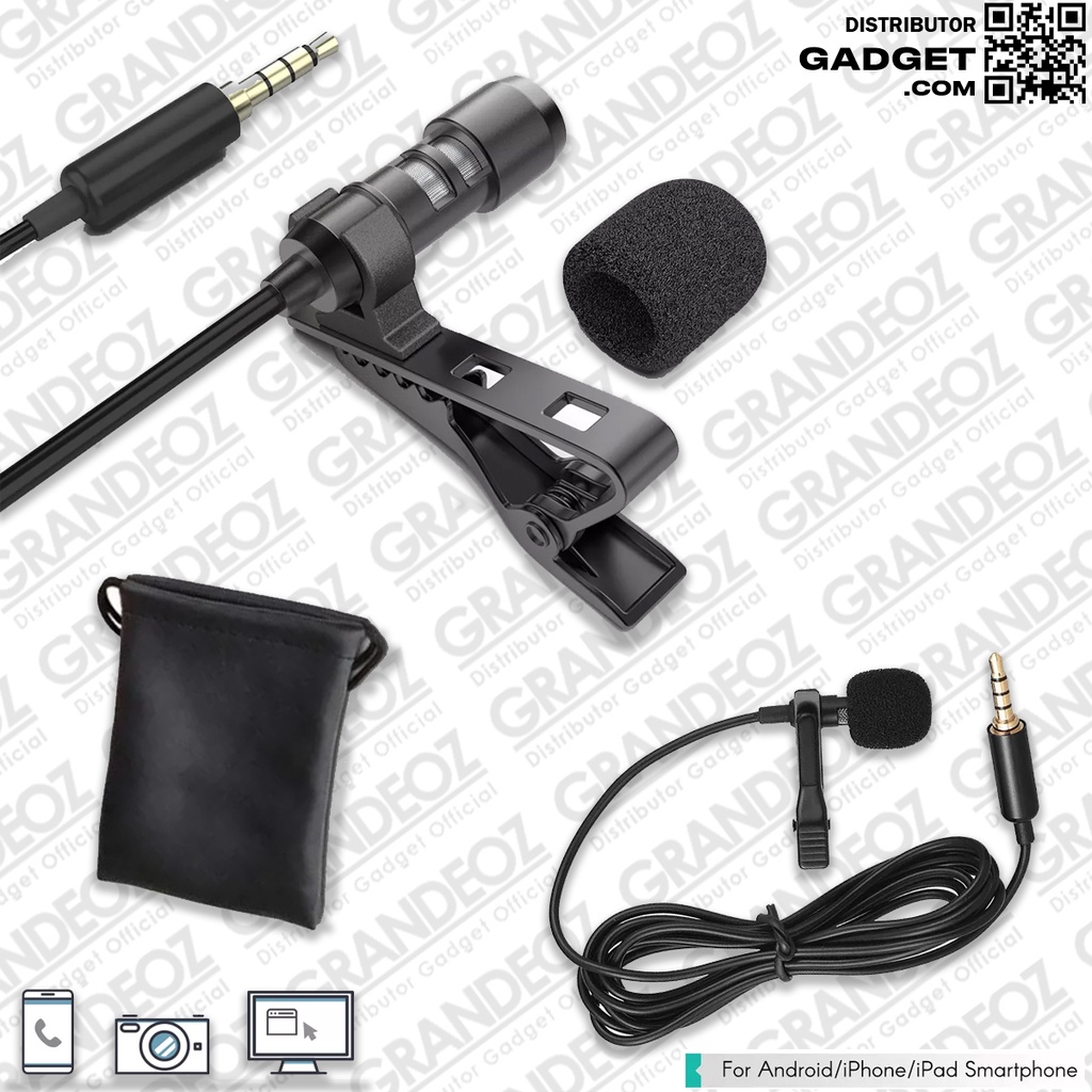Jual Mikrofon Clip On Deluxe 3.5mm Microphone Clip for Mic Kabel Jepit ...