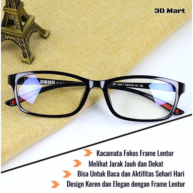 Jual Kacamata Baca Plus (+) Anti Radiasi Bluray frame elastis pria dan ...