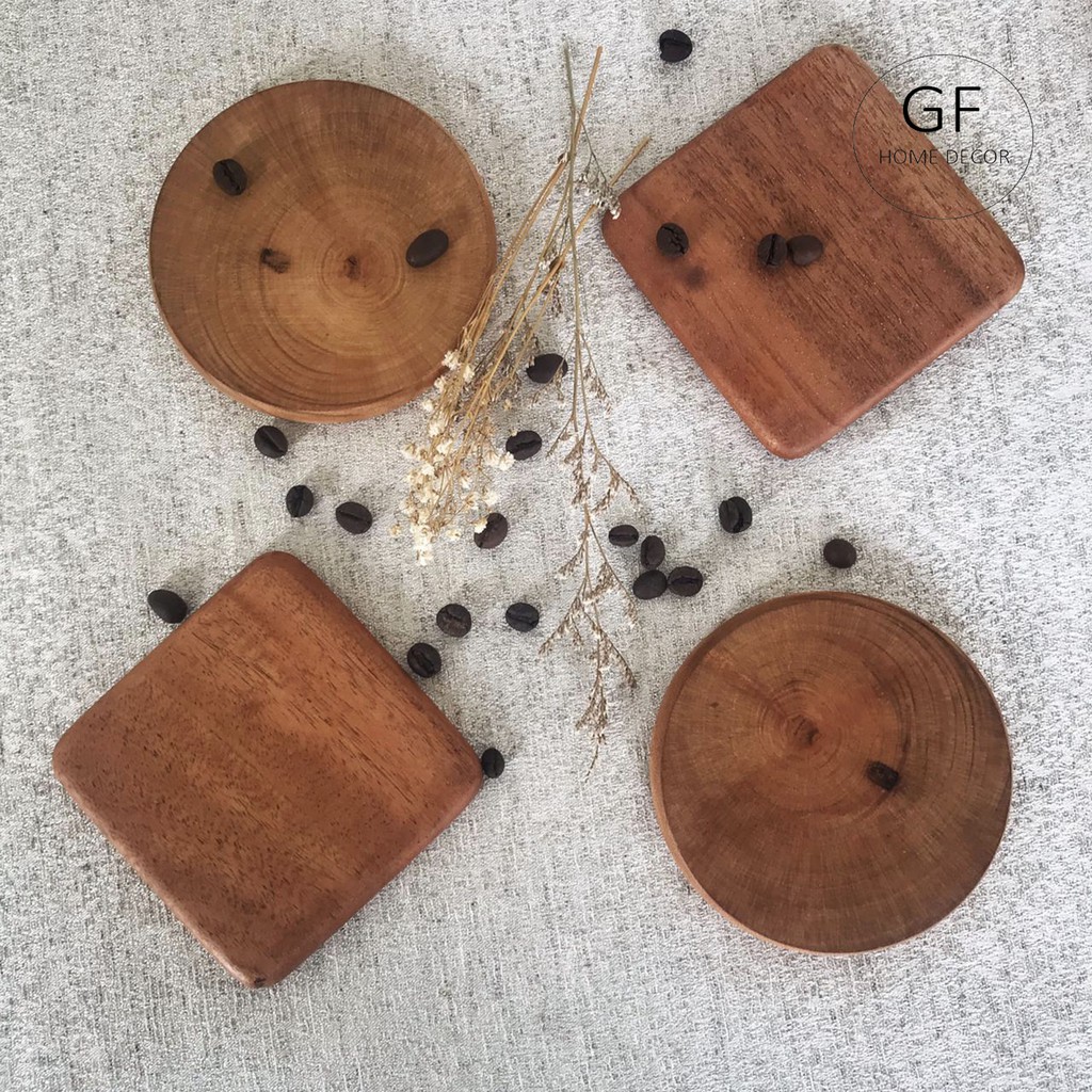 Jual Coaster Gelas / Tatakan Kayu / Alas Gelas Kayu | Shopee Indonesia