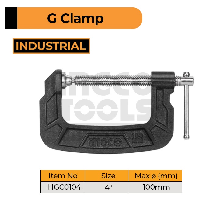 Jual Klem C/G Clamp (4") INGCO HGC0104 Catok Jepit Press Kayu Besi Inch ...