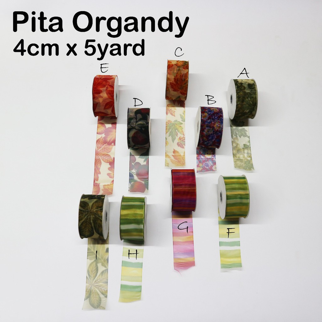 Jual Pita Organdy ±4cm x 5yard - Pita murah - Pita motif - Ribbon ...