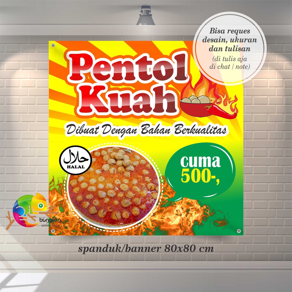 Jual Size 80x80 Cm Spanduk, Banner Baso Pentol Kuah | Shopee Indonesia