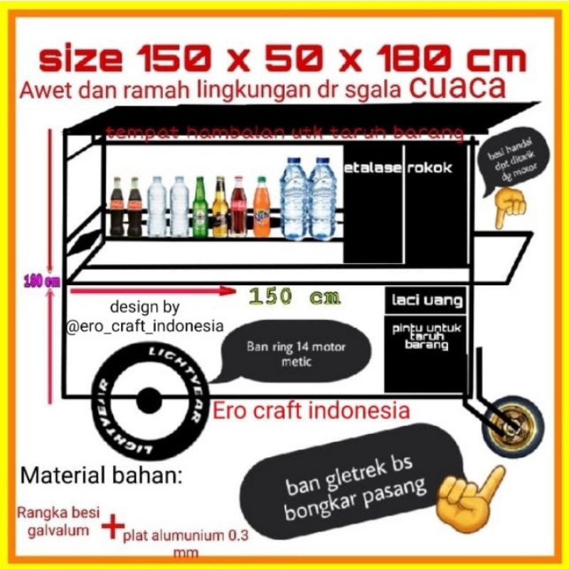 Jual gerobak usaha minuman & rokok baru murah | Shopee Indonesia