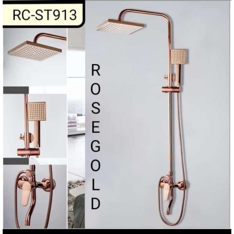 Jual Kran tiang shower column panas dingin Rose gold / Shower tiang ...