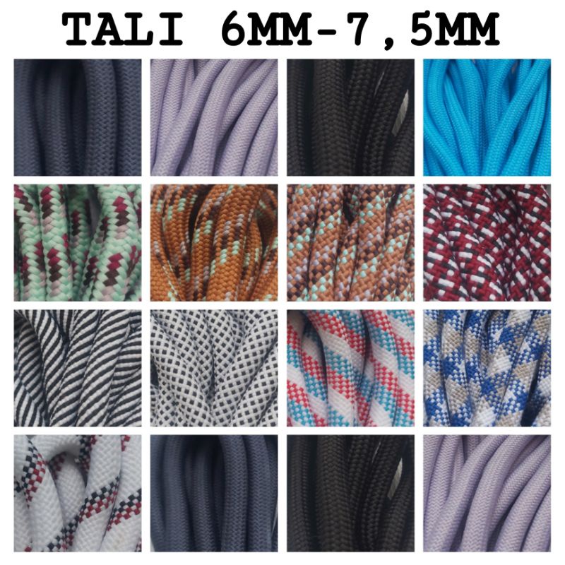 Jual Tali Paracord 6mm 7mm 8mm 9mm 10mm Strap Bag Strap HP Prusik ...