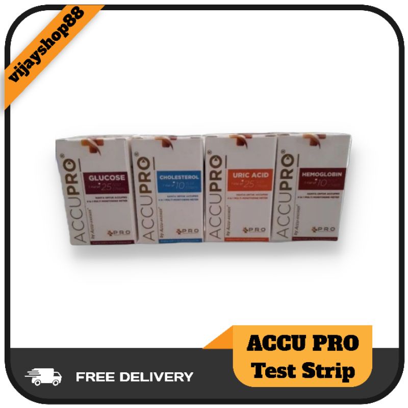 Jual Strip Accu Pro ( Cholesterol, Glucose, & Urid Acid ) | Shopee ...