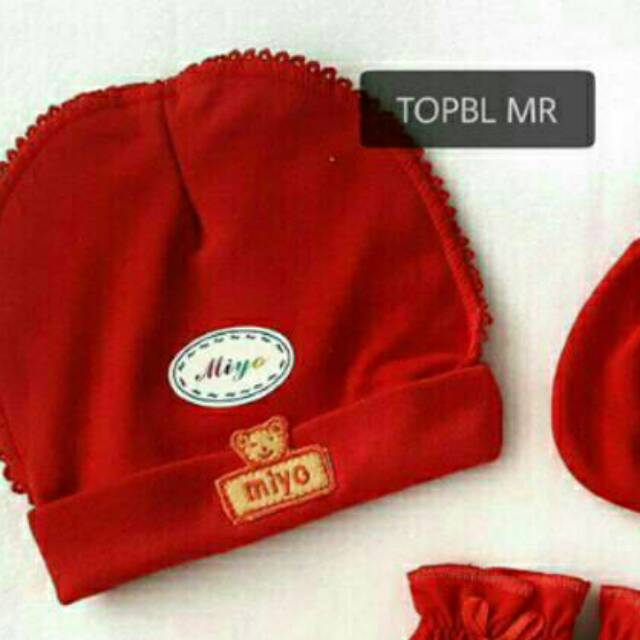 Jual TOPI BAYI BULAT NEWBORN MIYO BABY WEAR / MIYO WHITE / MIYO RED ...